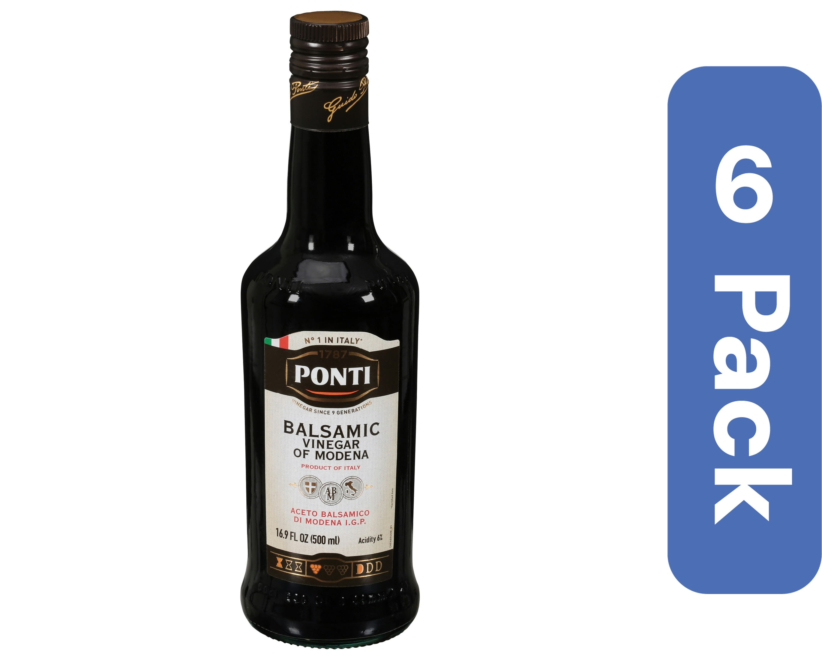 Ponti Balsamic Vinegar of Modena 16.9 fl oz (Pack Of 6) - Walmart.com