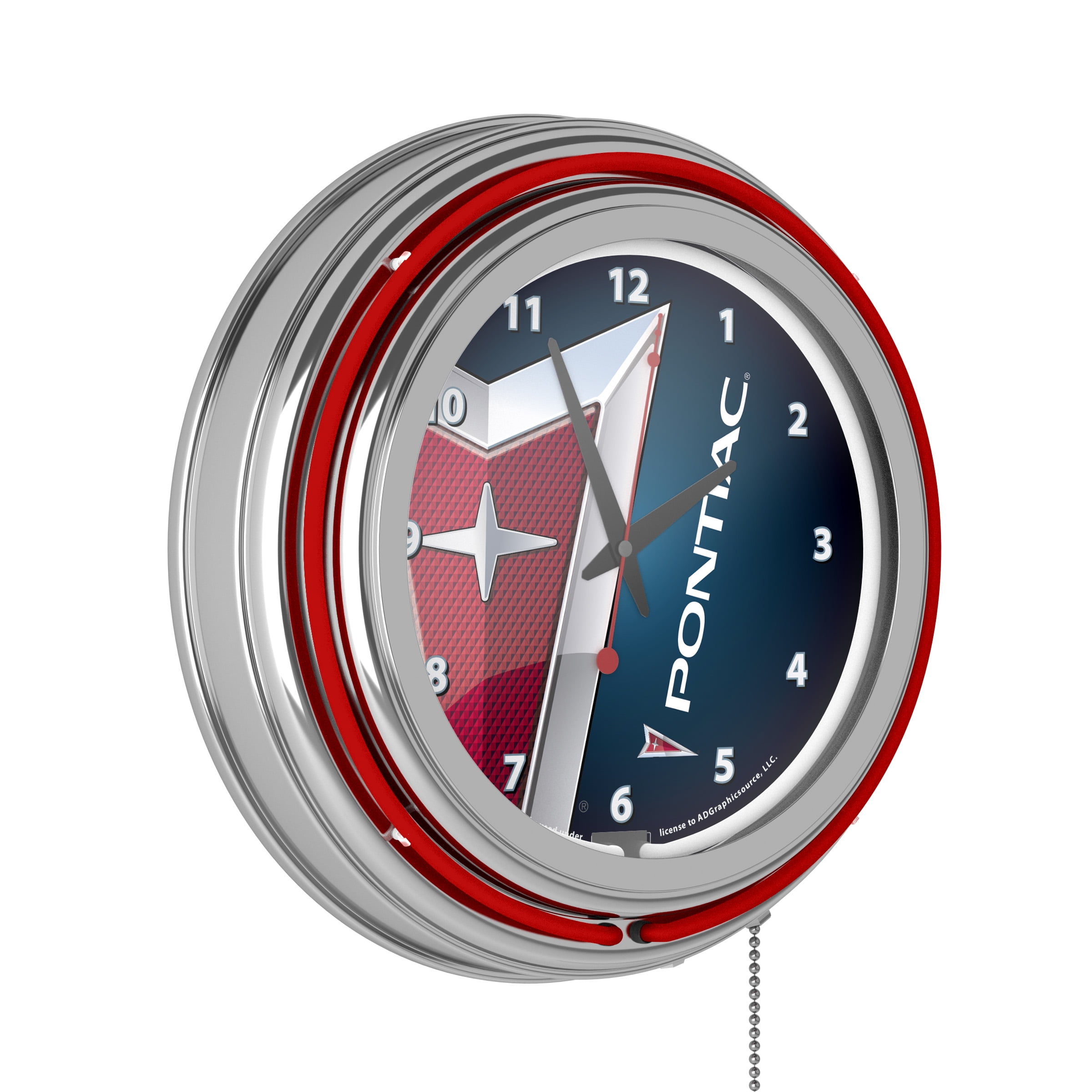 Pontiac Chrome Double Ring Neon Clock - Walmart.com