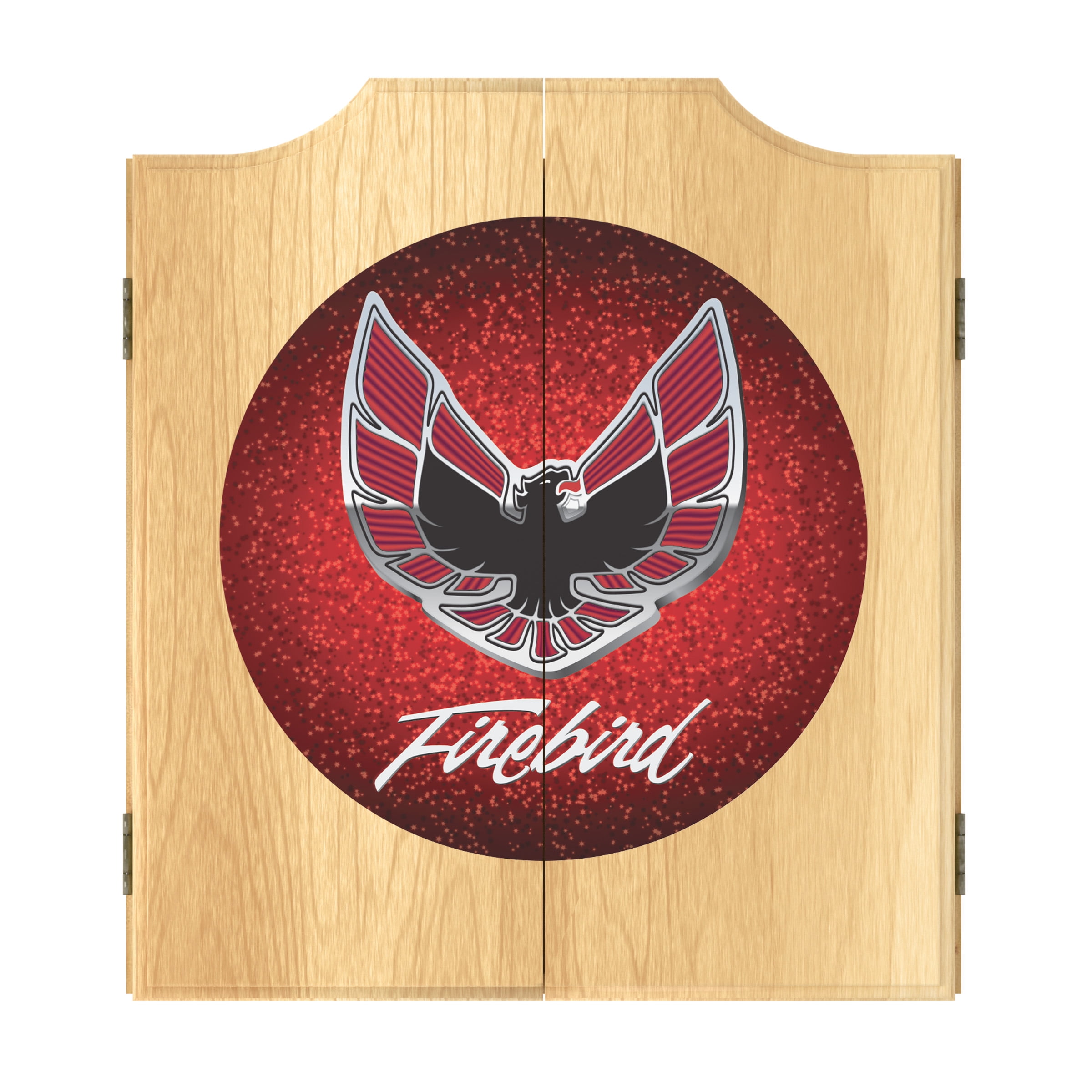 Pontiac Firebird Red Dart Board Cabinet Set Steel Tip Darts - Walmart.com