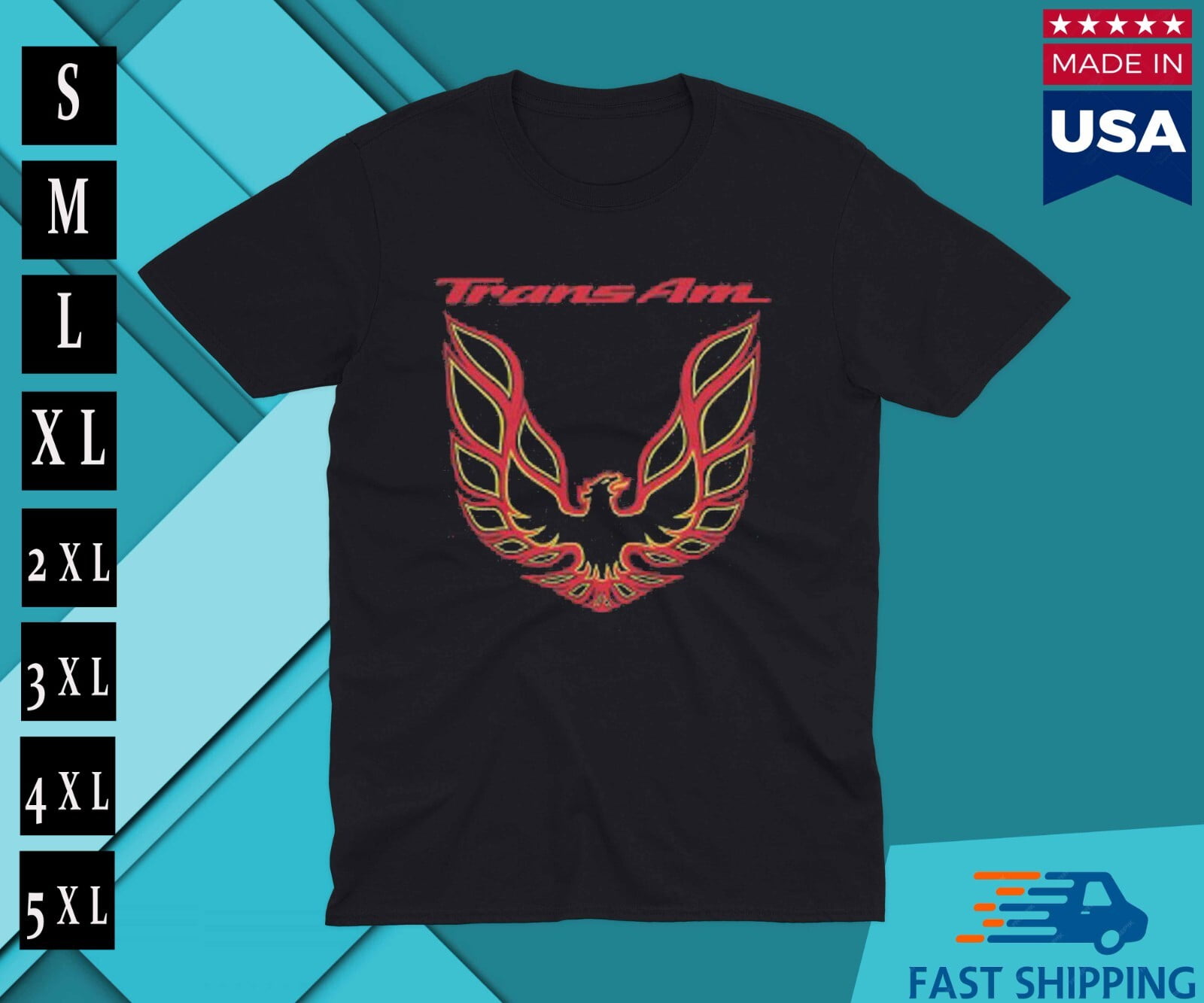 Pontiac Firebird Trans Am Logo t-shirt USA MADE IN USA - Walmart.com