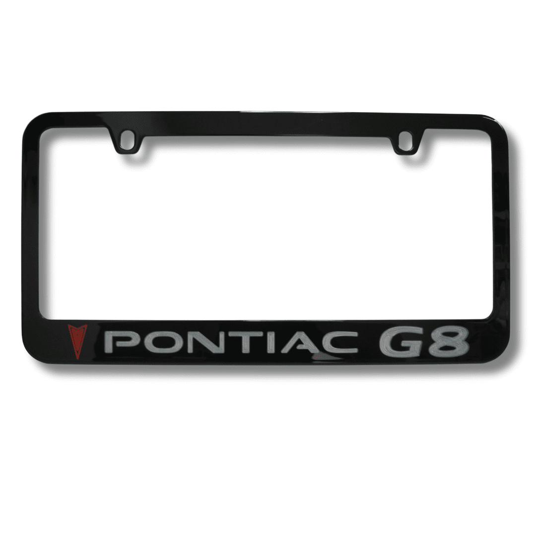 Pontiac G8 Engraved Logo Black Zinc License Plate Frame Official ...