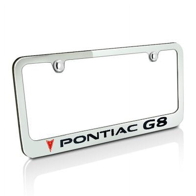 Pontiac G8 Solid Brass Metal License Plate Frame with Shiny Chrome ...