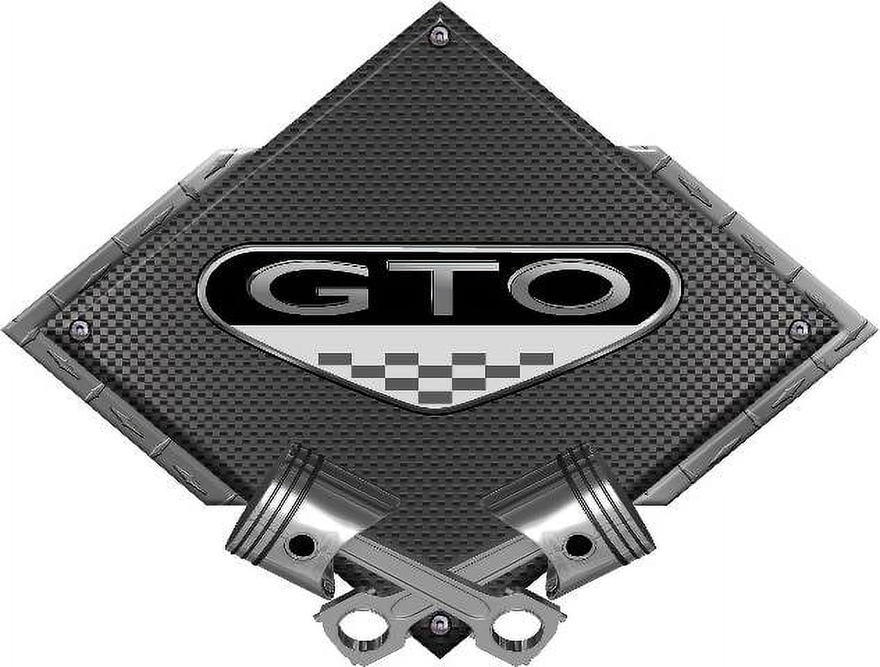 Pontiac GTO Emblem Black Diamond Cross Pistons Steel Sign - Walmart.com
