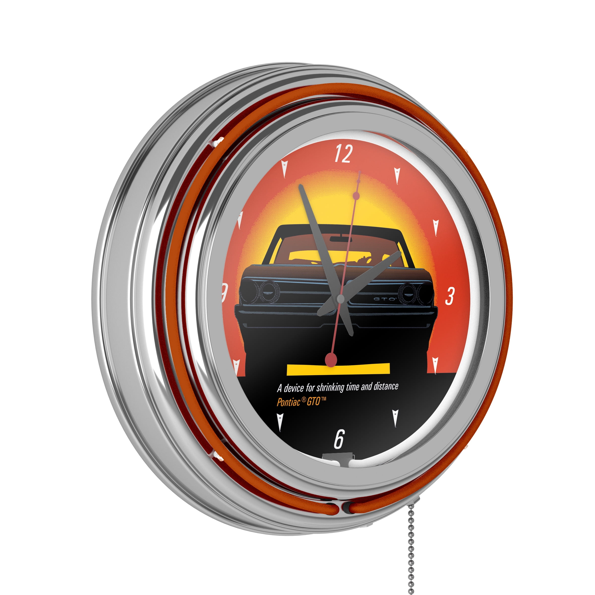 Pontiac GTO Neon Clock - Officially Licensed - Chrome Finish - Walmart.com