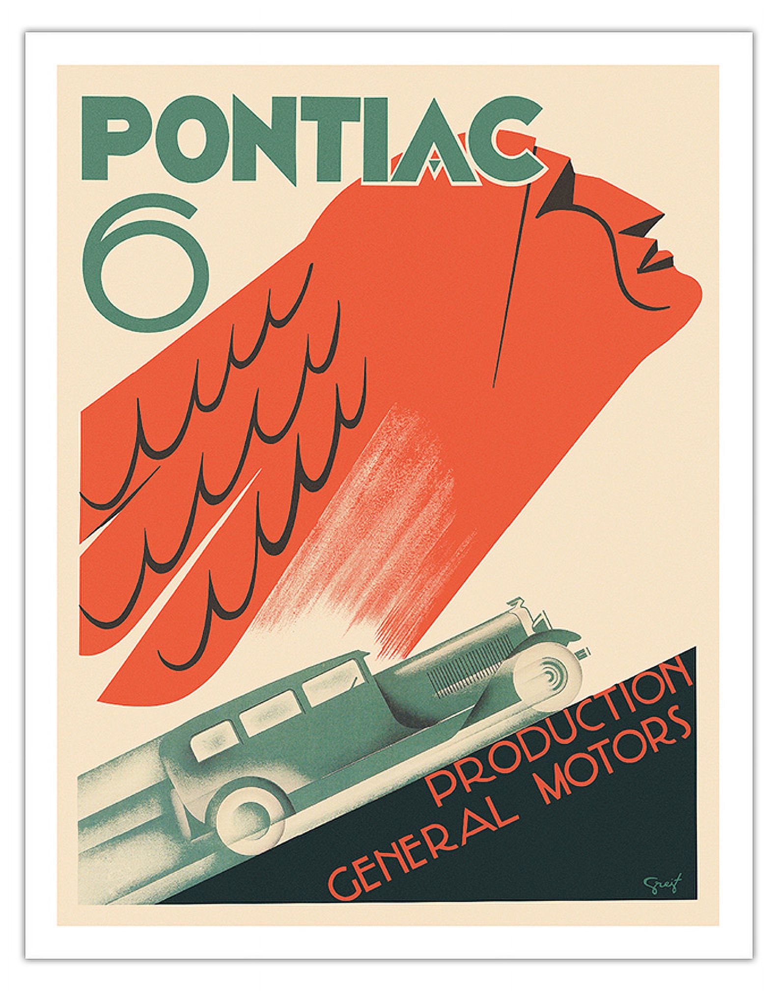 Pontiac Six Automobile Sedan - General Motors - Vintage Car Poster by ...