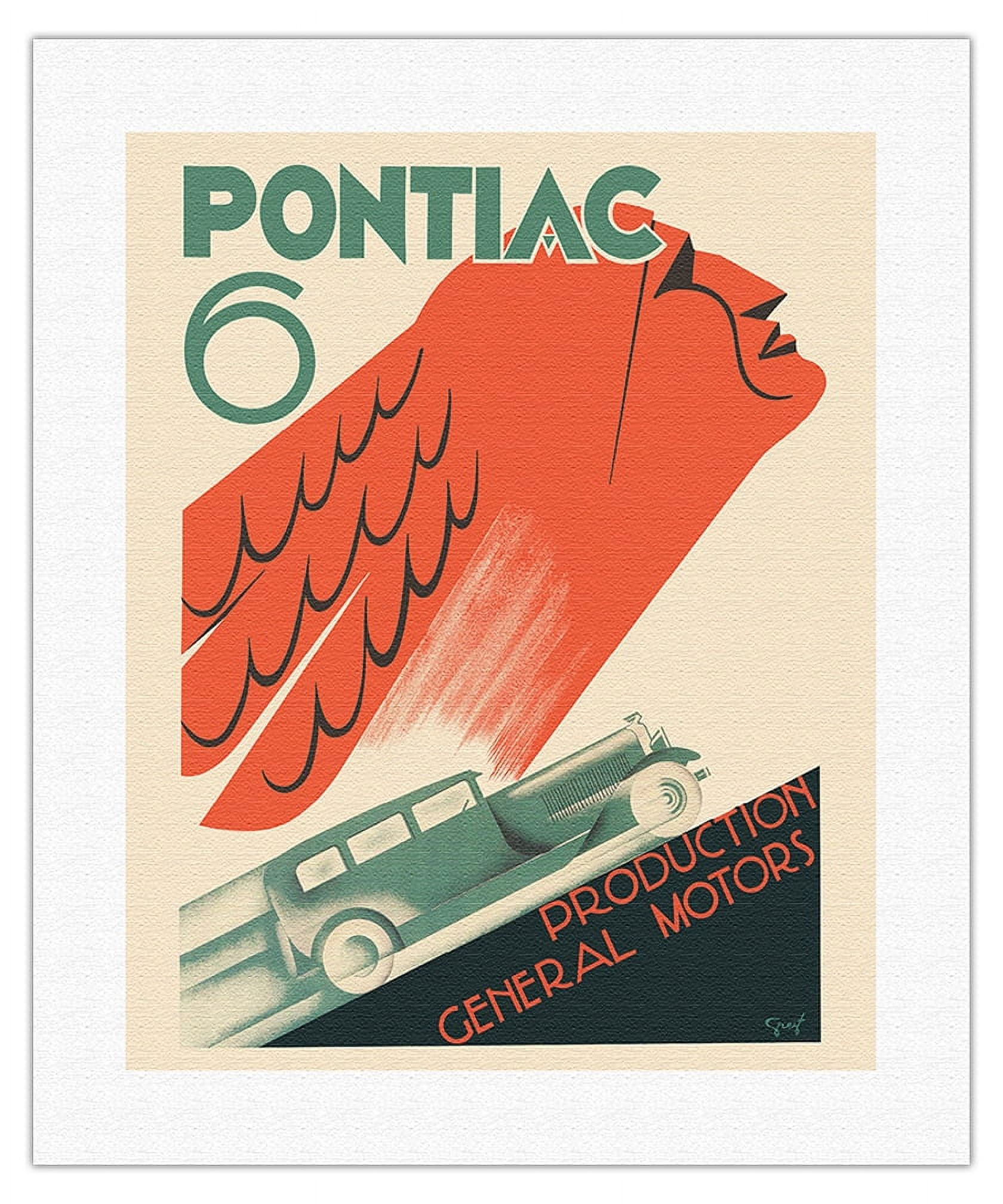 Pontiac Six Automobile Sedan - General Motors - Vintage Car Poster by ...