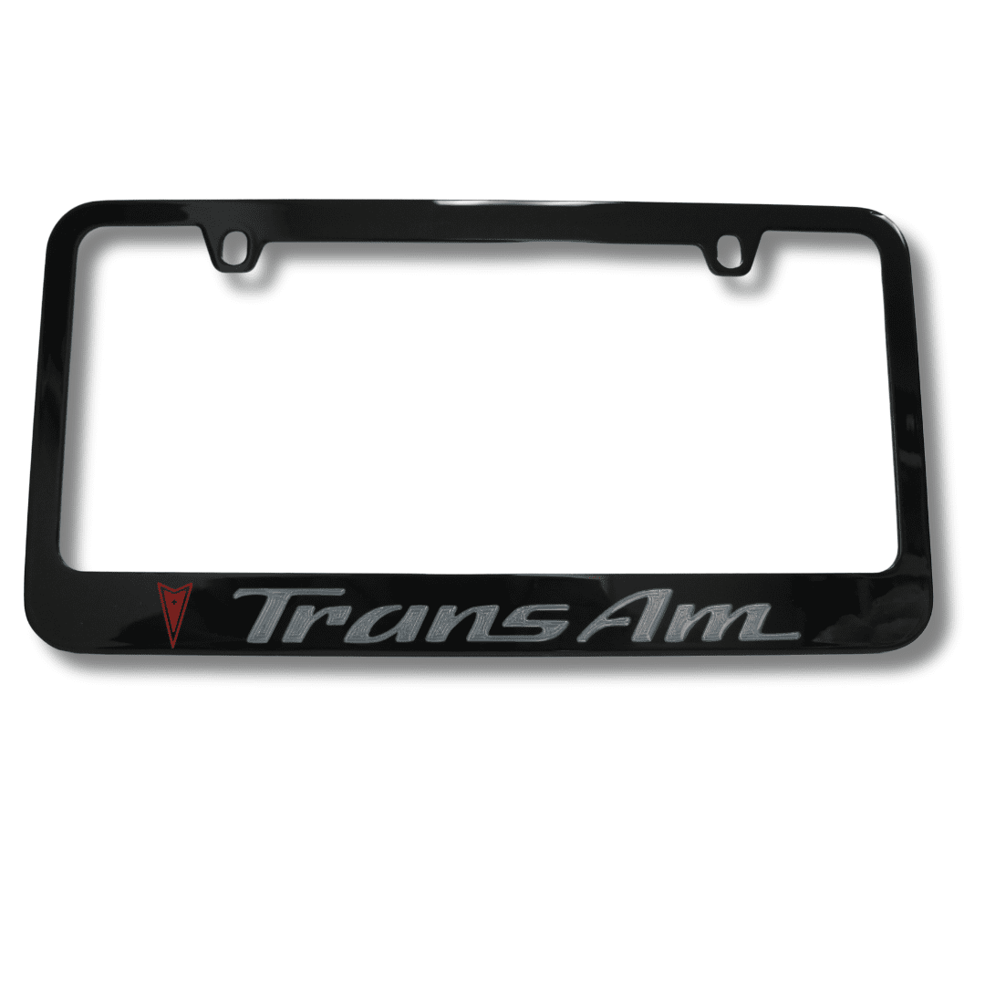 Pontiac Trans Am Engraved Logo Black Zinc License Plate Frame Official ...