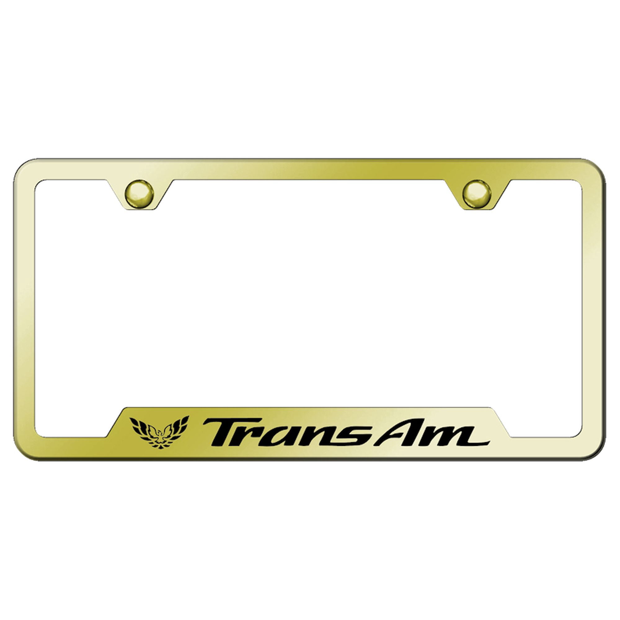 Pontiac Trans Am Laser Etched Logo Cut-Out License Plate Frame (Gold ...