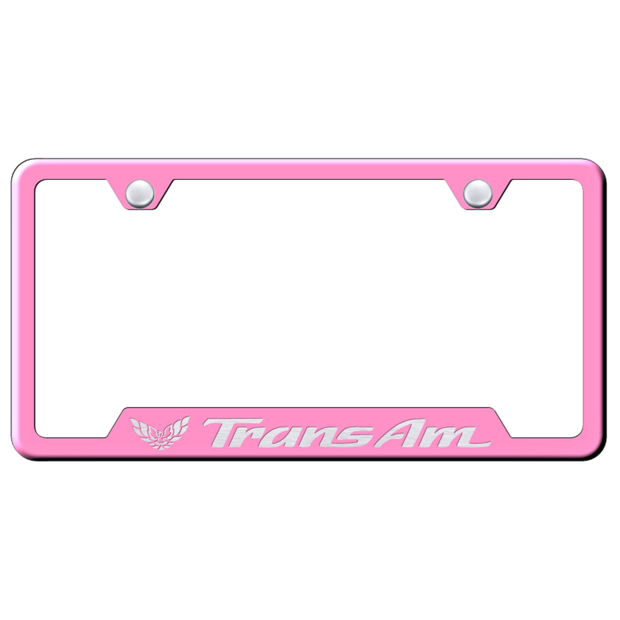 Pontiac Trans Am Laser Etched Logo Cut-Out License Plate Frame (Pink ...