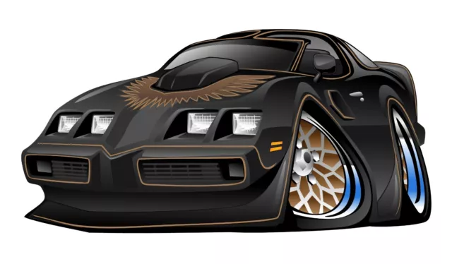 Pontiac Trans Am Sticker Firebird Muscle Car Cartoon Phone Decal Water ...
