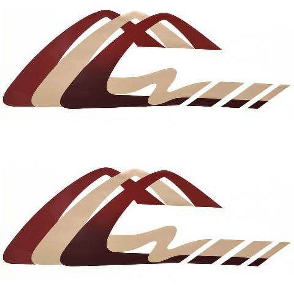 Pontoon Boat Graphic Decals | Maroon Pewter Stickers (Pair) - Walmart.com