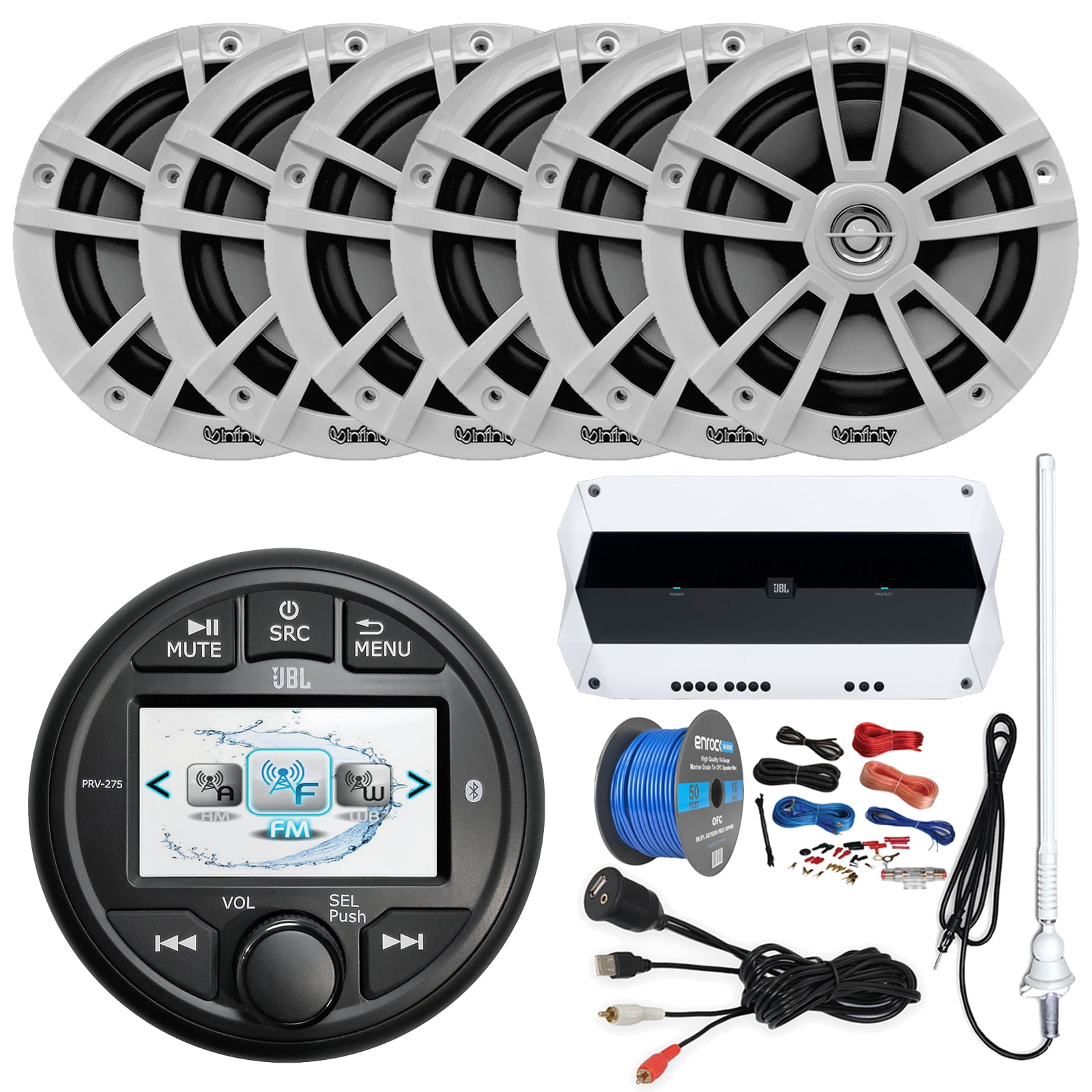 Pontoon Boat Audio - Marine Gauge Digital Media Stereo PRV-275 ...