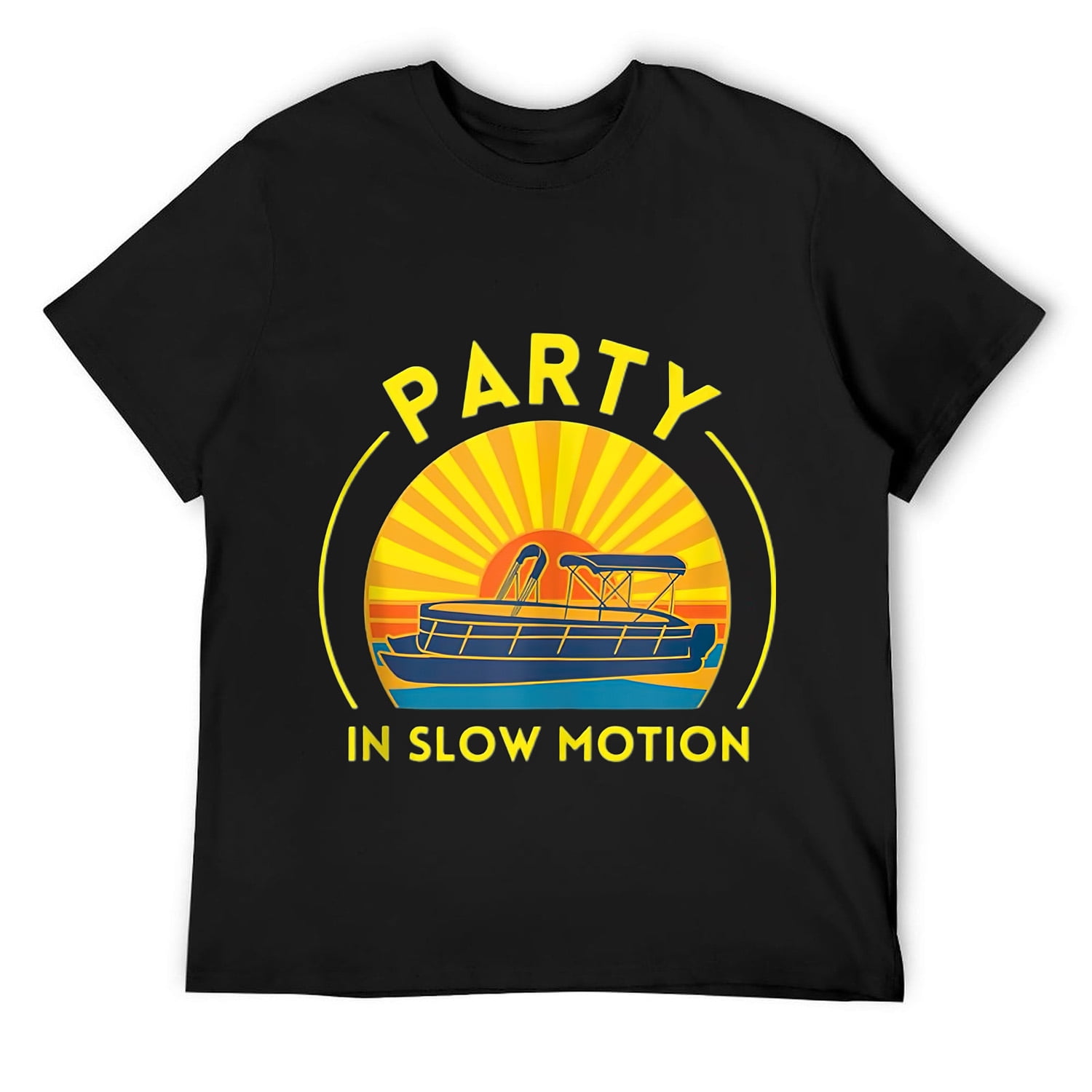 Pontoon Boat Captain Party in Slow Motion Funny Lake Pontoon T Shirts ...
