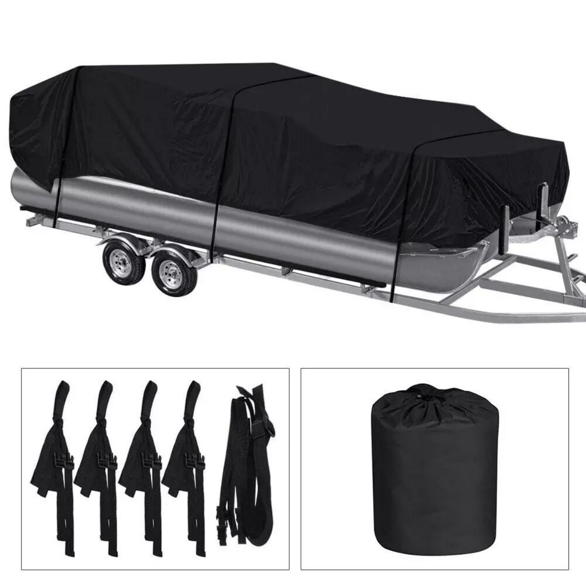 Pontoon Boat Cover Protector Waterproof Heavy Duty Fits 17ft to 24ft ...