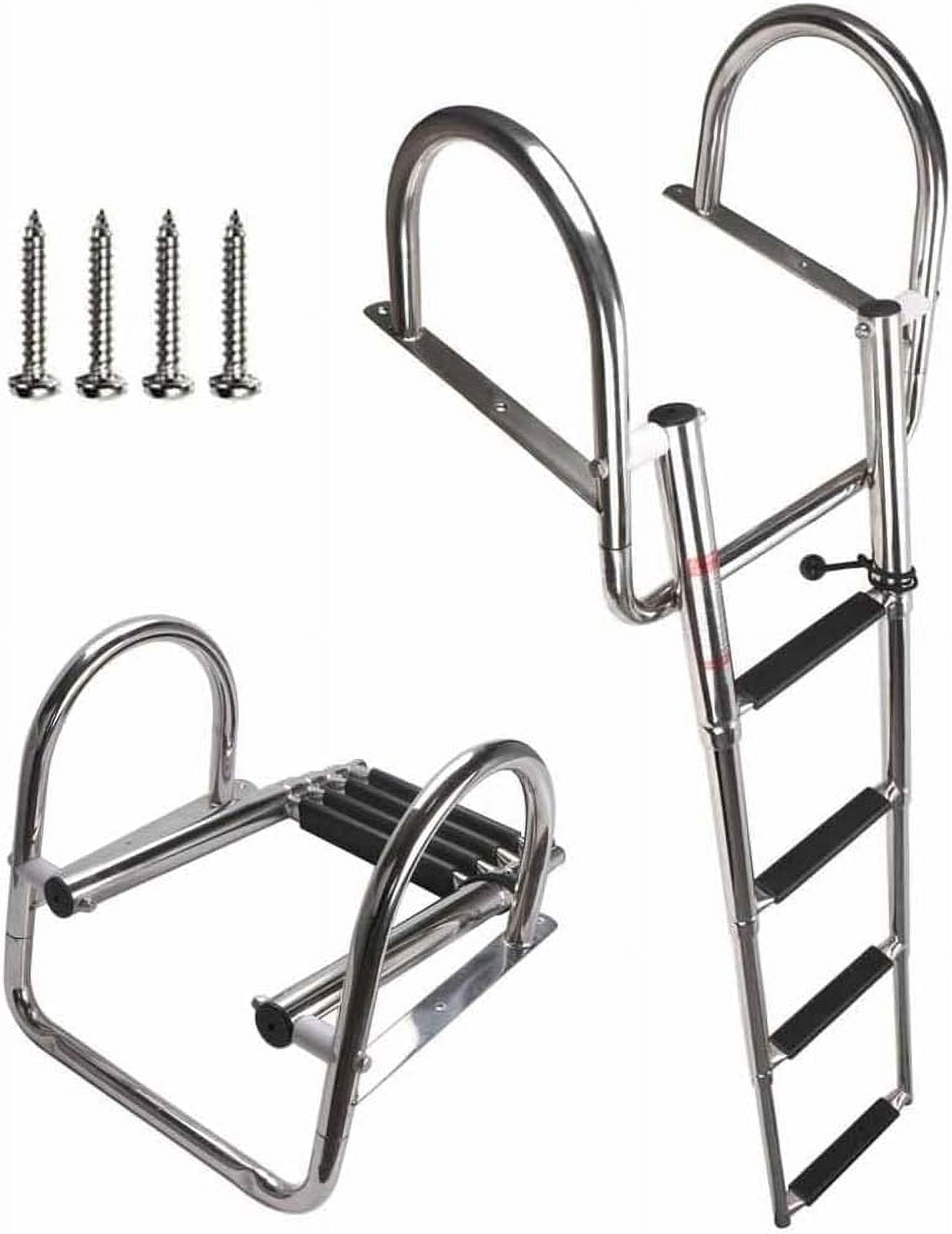 Pontoon Boat Ladder, Stainless Steel Folding Telescoping Rear Entry ...