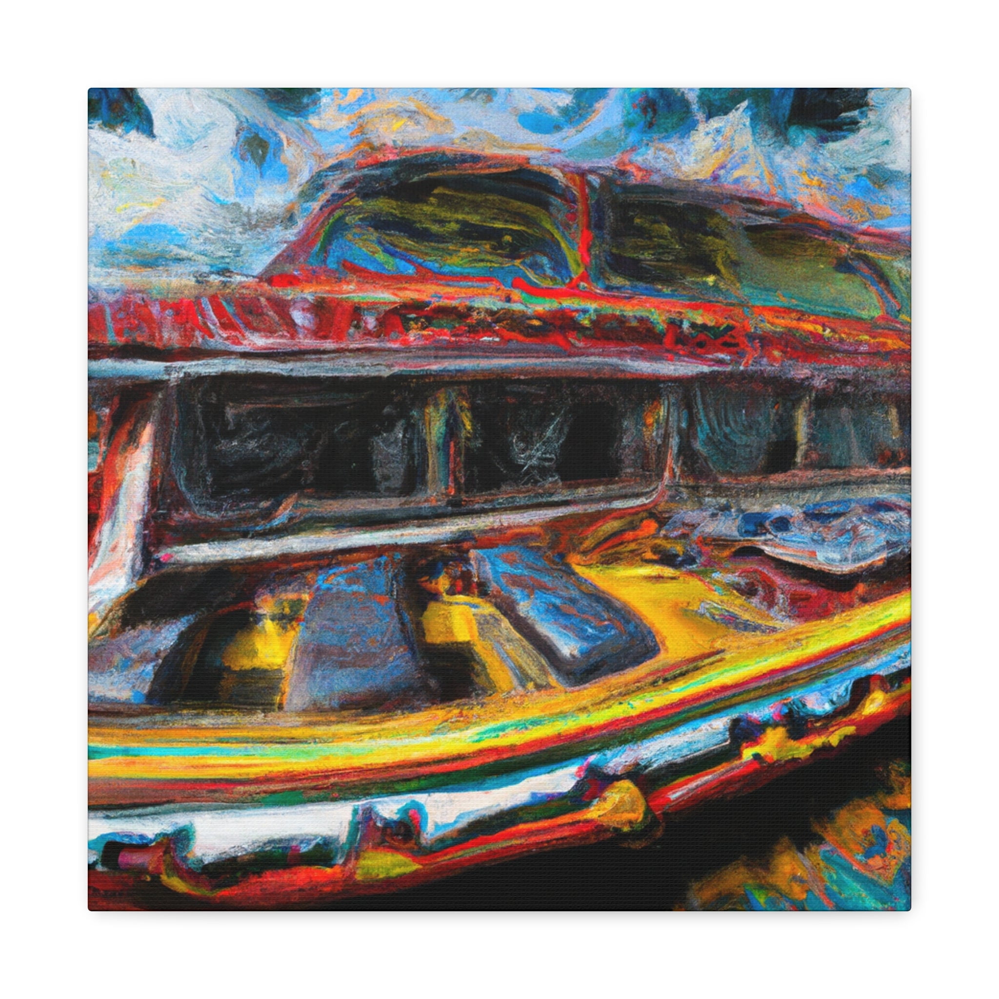 Pontoon Boat Reflection - Canvas - Walmart.com