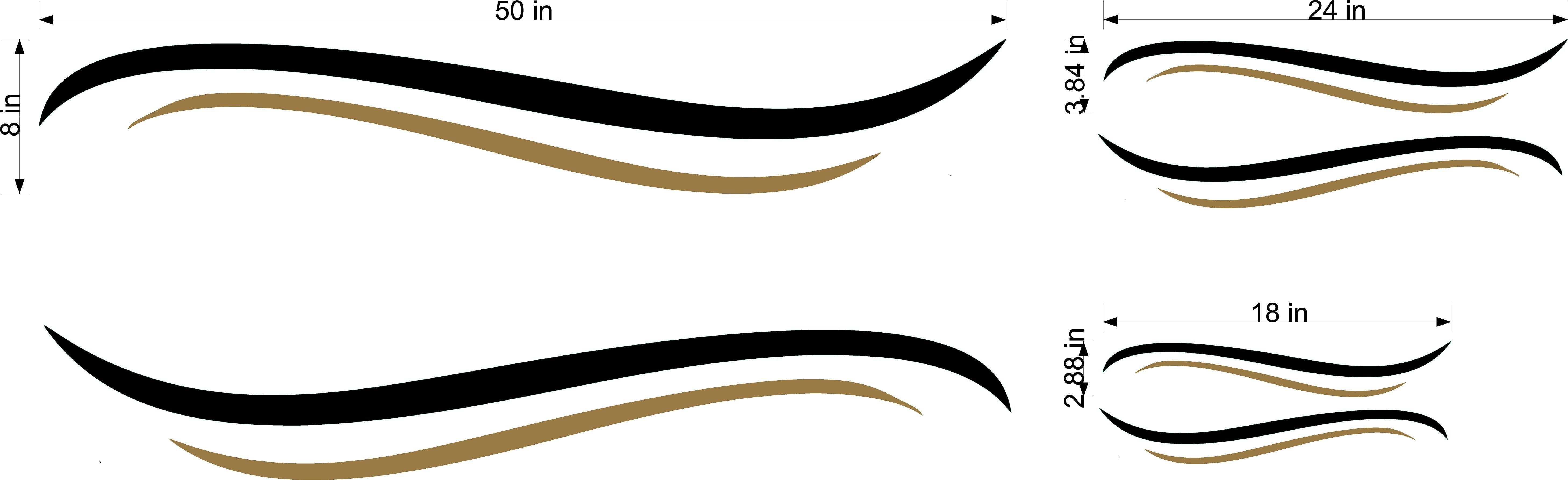 Pontoon Boat SW03C Swoosh Swish RV Motor Home Replacement Decals ...