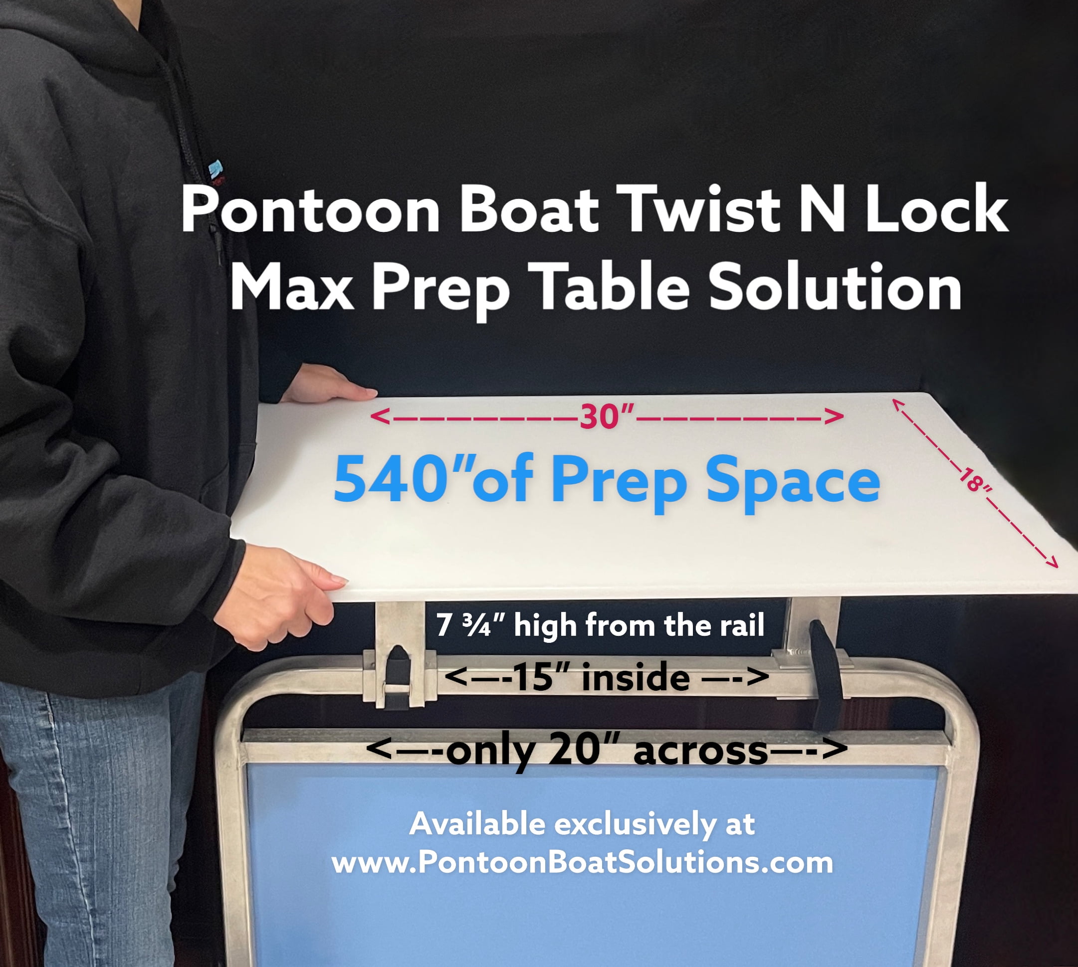 Pontoon Boat Solutions 30” x 18” Pontoon Boat Twist N Lock Max Prep ...