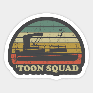 Pontoon Boat Toon Squad Vintage Retro Sticker Phone Decal Water Bottle ...