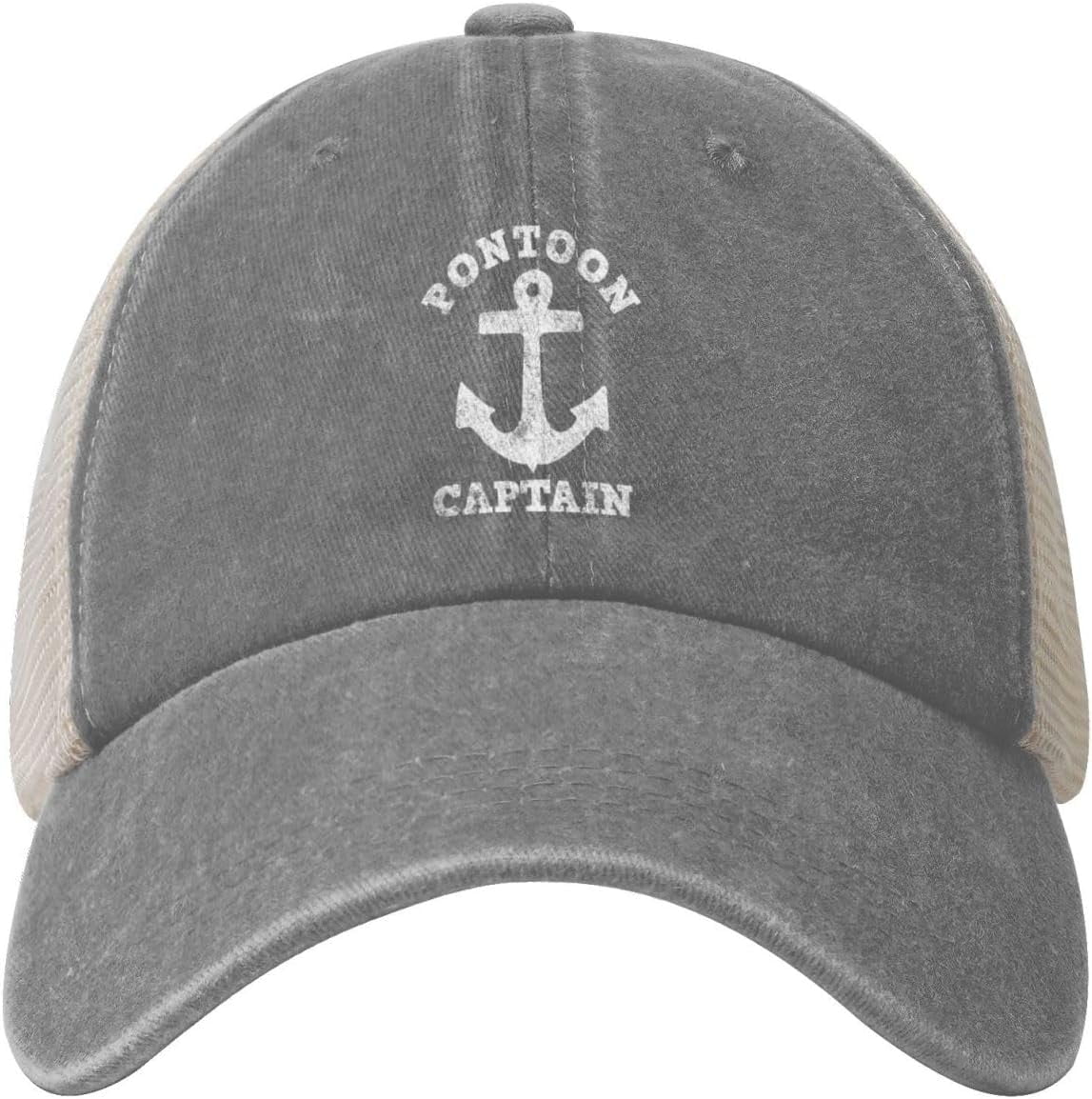 Pontoon Captain Anchor Cowboy Hat Men Vintage Mesh Baseball Cap Women ...