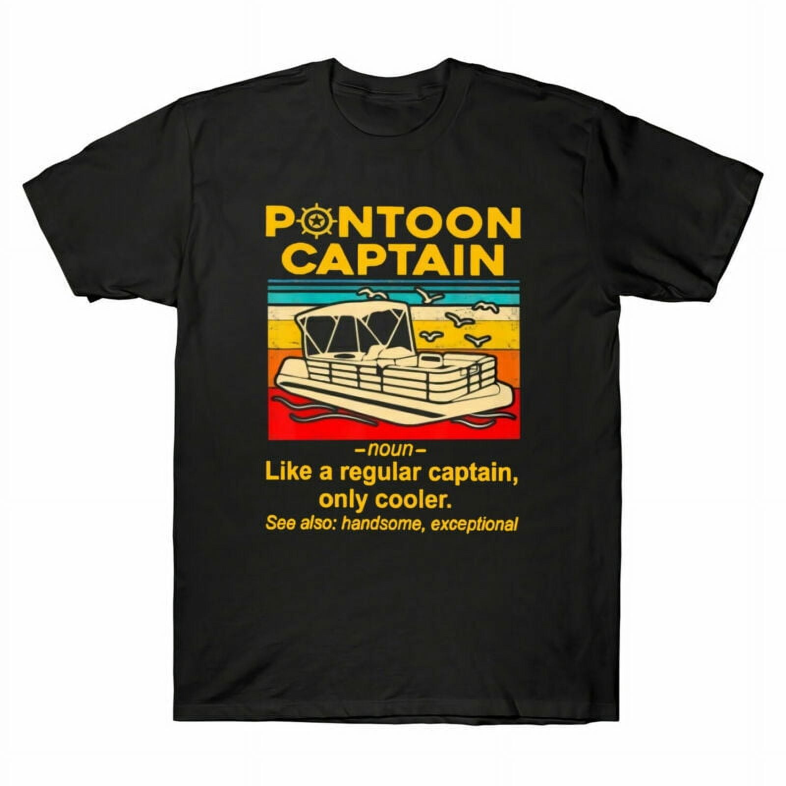 Pontoon Captain Men's Definition T-Shirt Top Pontoon Sleeve Boat Short ...