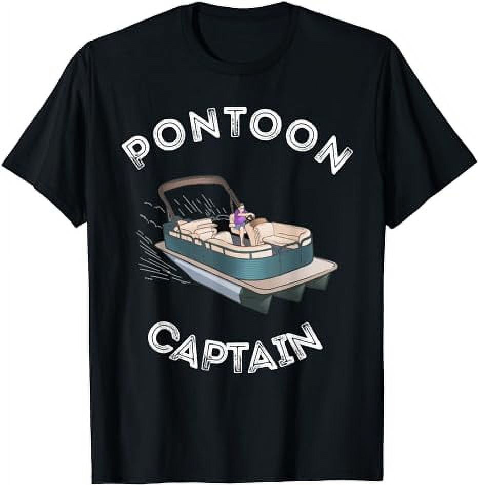 Pontoon Captain Motor Boating River Water Party Speed Boat T-Shirt ...