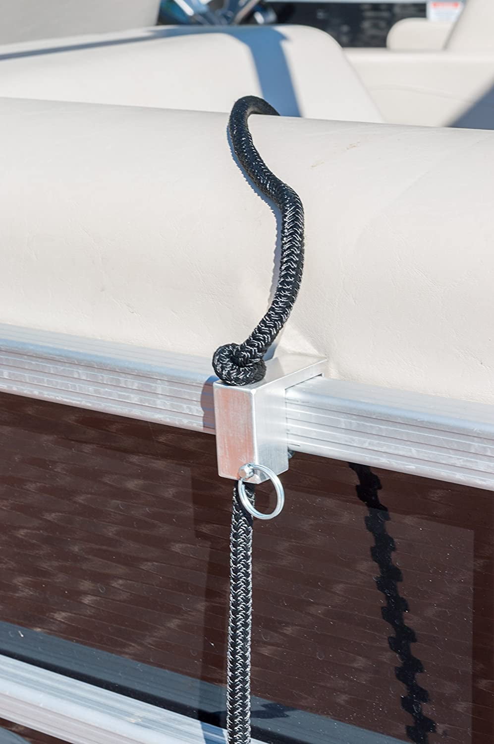 Pontoon Clips 2 Pack for 1 1/4" Rails Holds UP to 1/2" Rope with ...