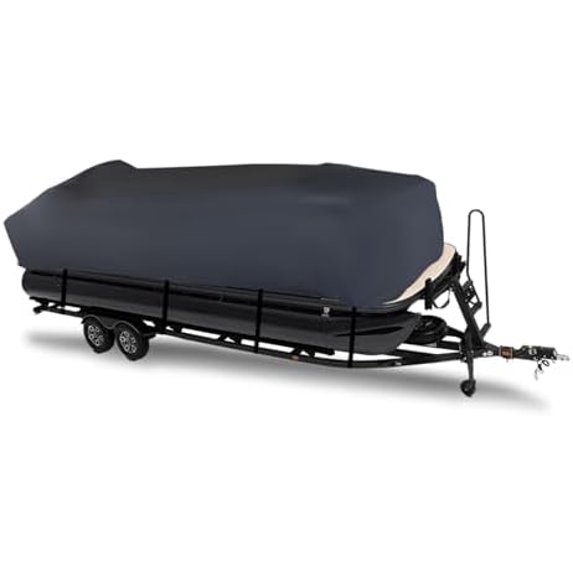 Pontoon Heavy Boat Covers Coating Trailerable Boat Cover Gray ...