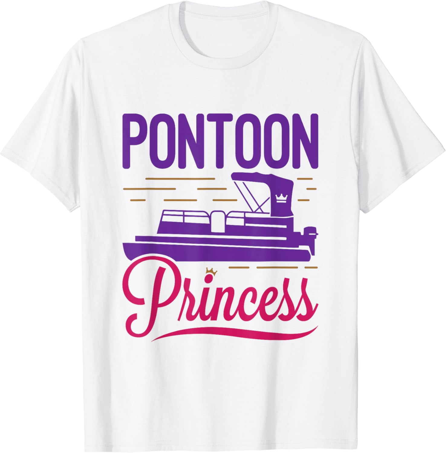 Pontoon Princess Women Motorboat Motorboating Pontooning T-Shirt ...