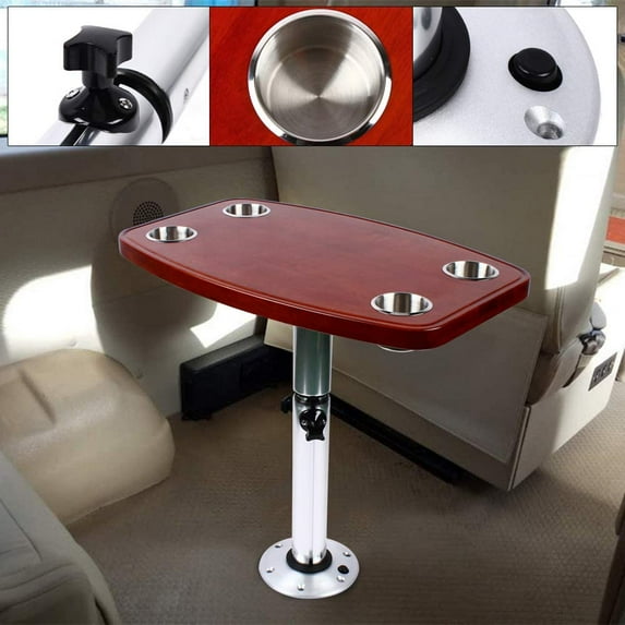 Pontoon Table,RV Boat Marine Caravan Table,Pedestal Oak Table,Removable ...