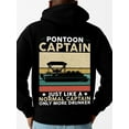 Pontoons Captain Drunk Funny Men's Hoodie - Black Polyester Machine ...
