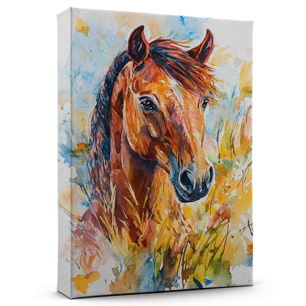 Pony Chestnut Welsh Mountain Canvas Wall Art Animal Decor, Pony ...