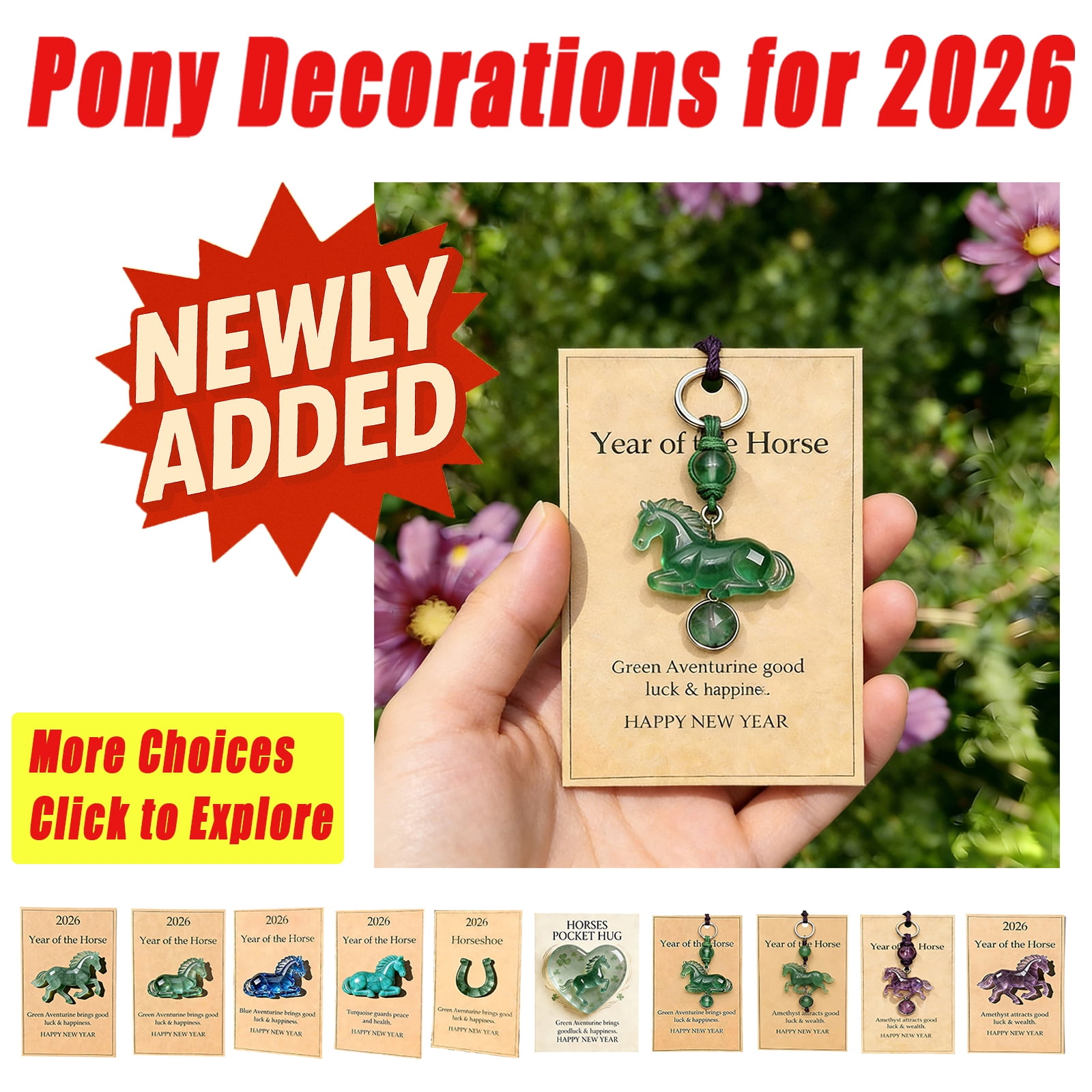 Pony Decorations for 2026 – Handcrafted 2026 Crystal Pony Mascot,Year ...