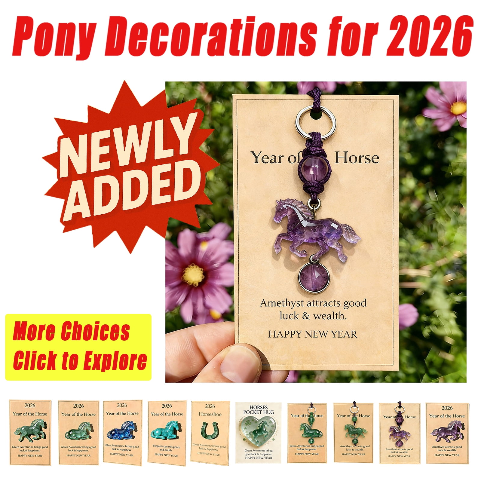 Pony Decorations for 2026 – Handcrafted Pony Crystal Figurine for Year ...
