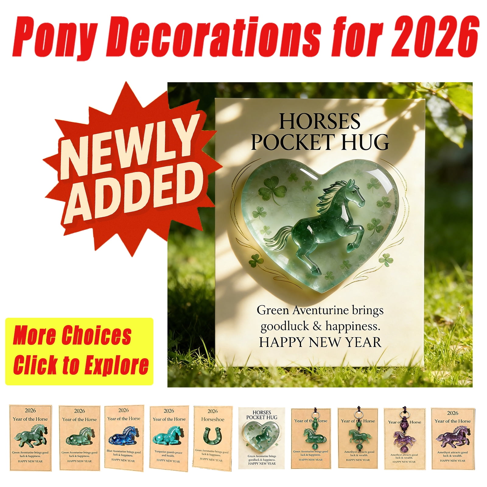 Pony Decorations for 2026 – Handcrafted Pony Crystal Figurine for Year ...