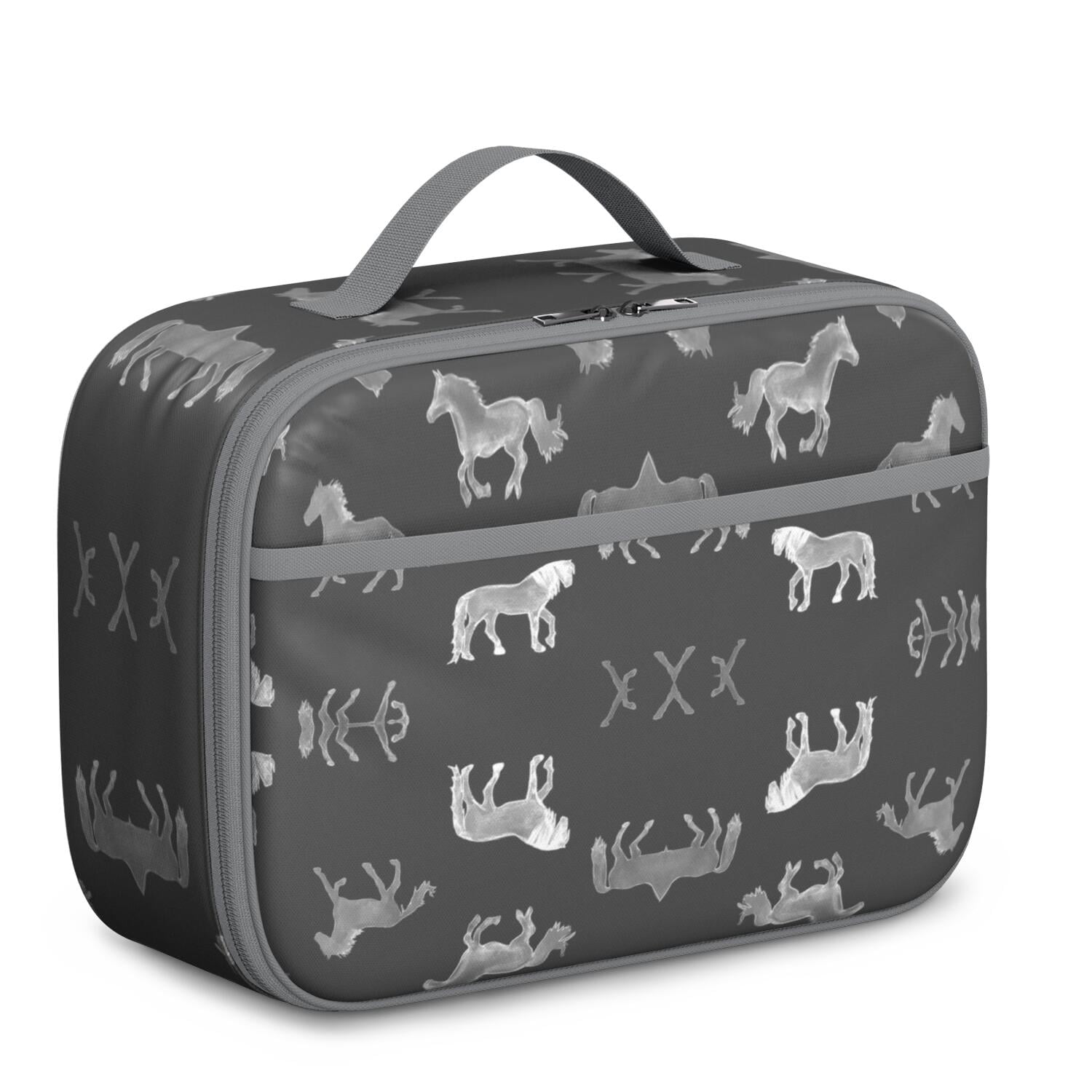 Pony Lunch Bag – Wild Horse Floral Print Cute Insulated Lunch Tote for ...