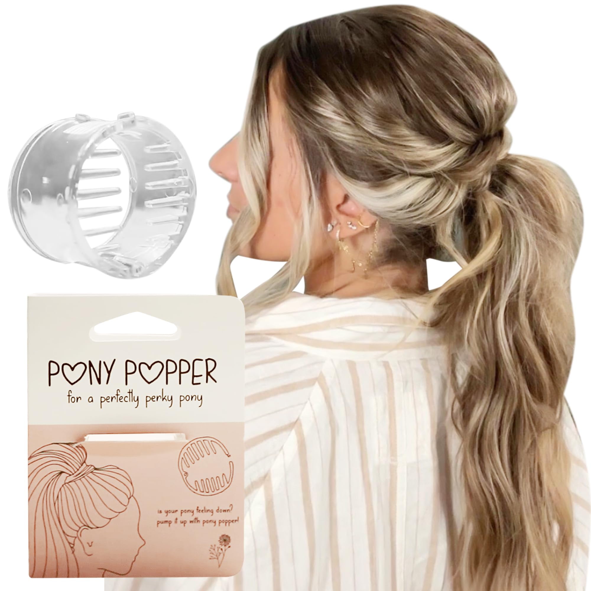 Pony Popper Clip - OKA4 High Ponytail Holder for Full, Styles ...