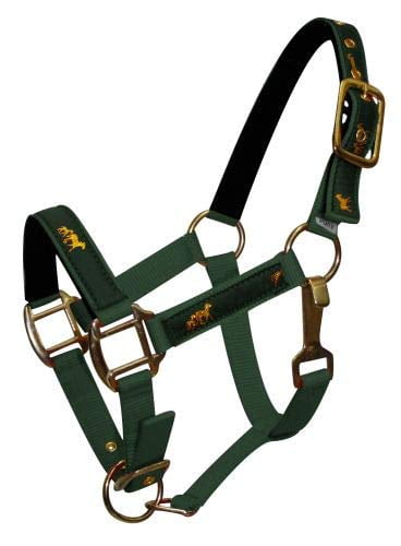 Pony Size Adjustable Neoprene Lined Nylon Halter w/ "Running Horse ...