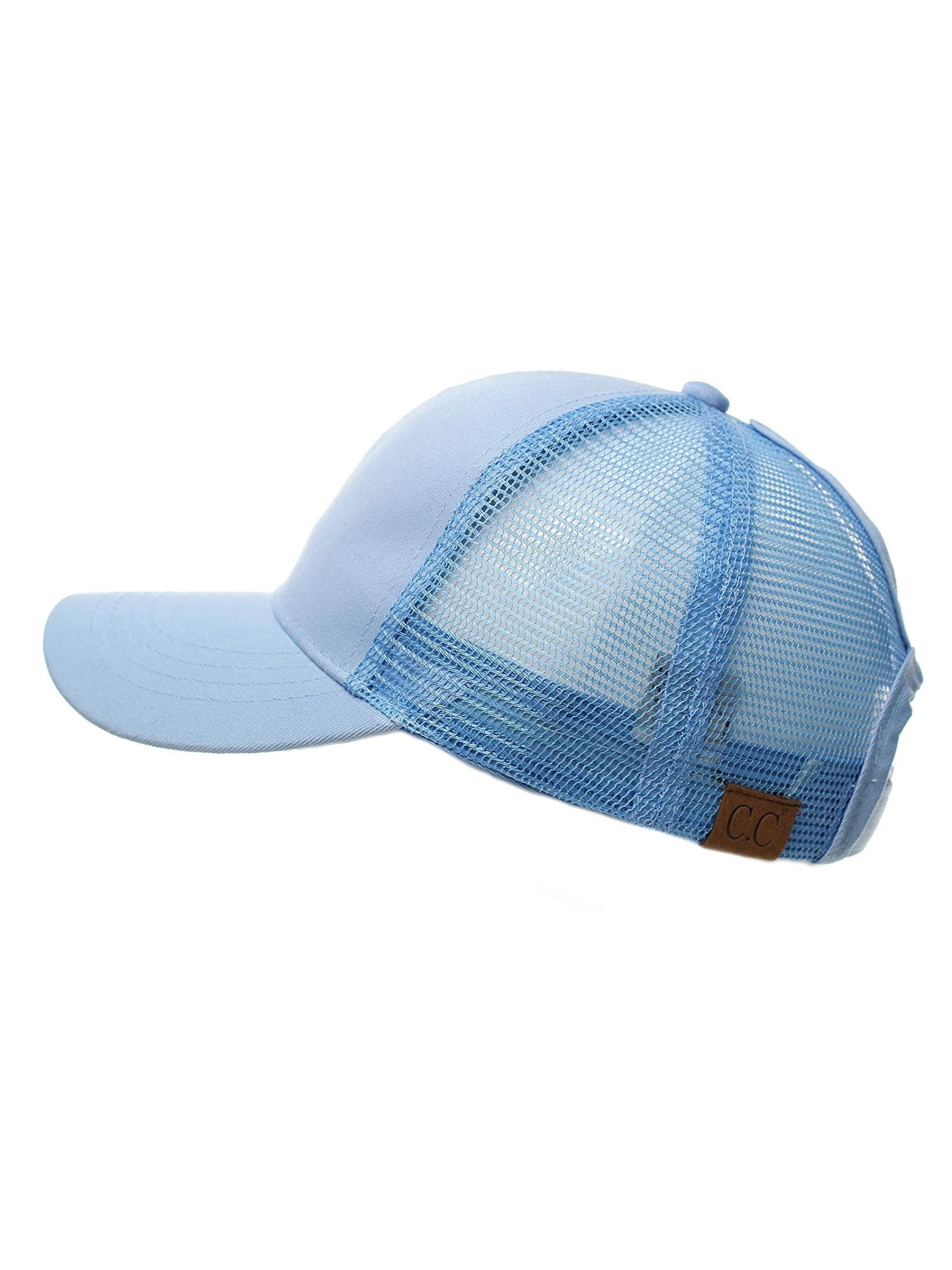 Pony Tail Outlet Mesh Adjustable Hat, Light Blue - Walmart.com