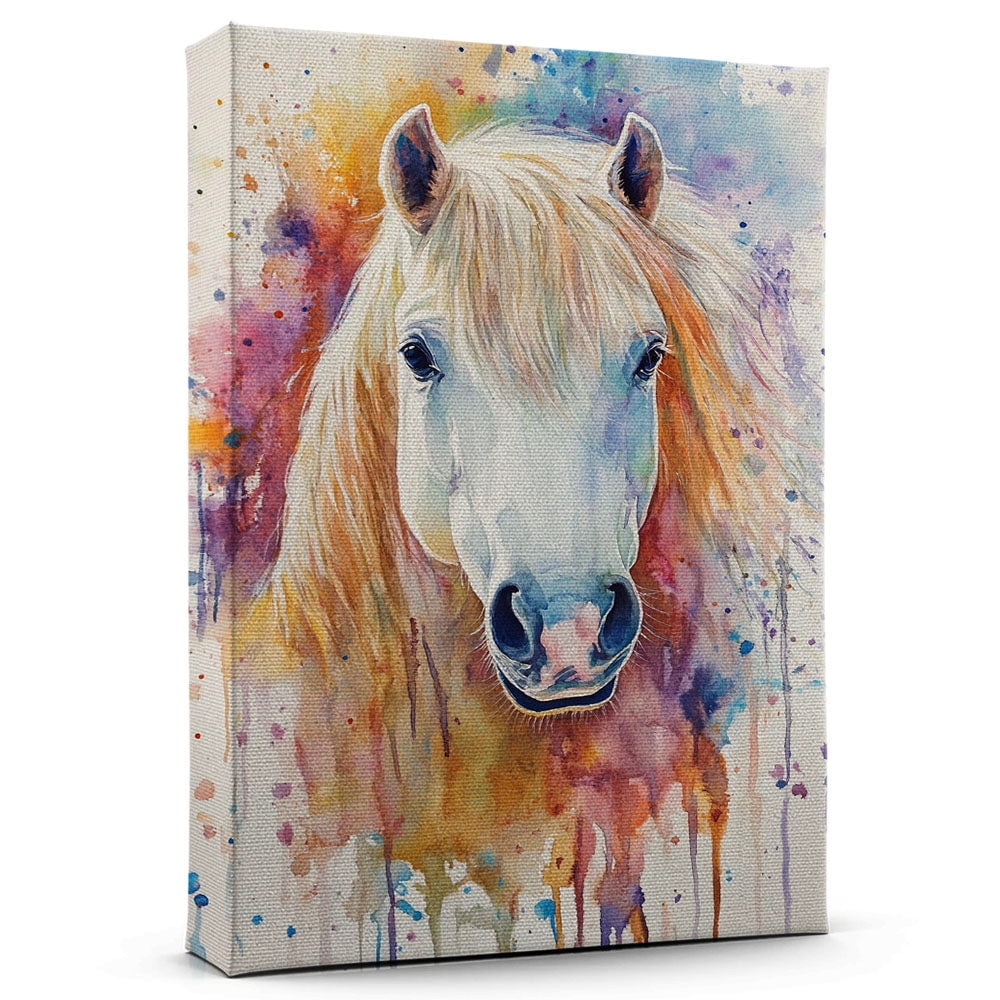 Pony White Shetland Canvas Wall Art For Bedroom Office Wall Decor Pony ...