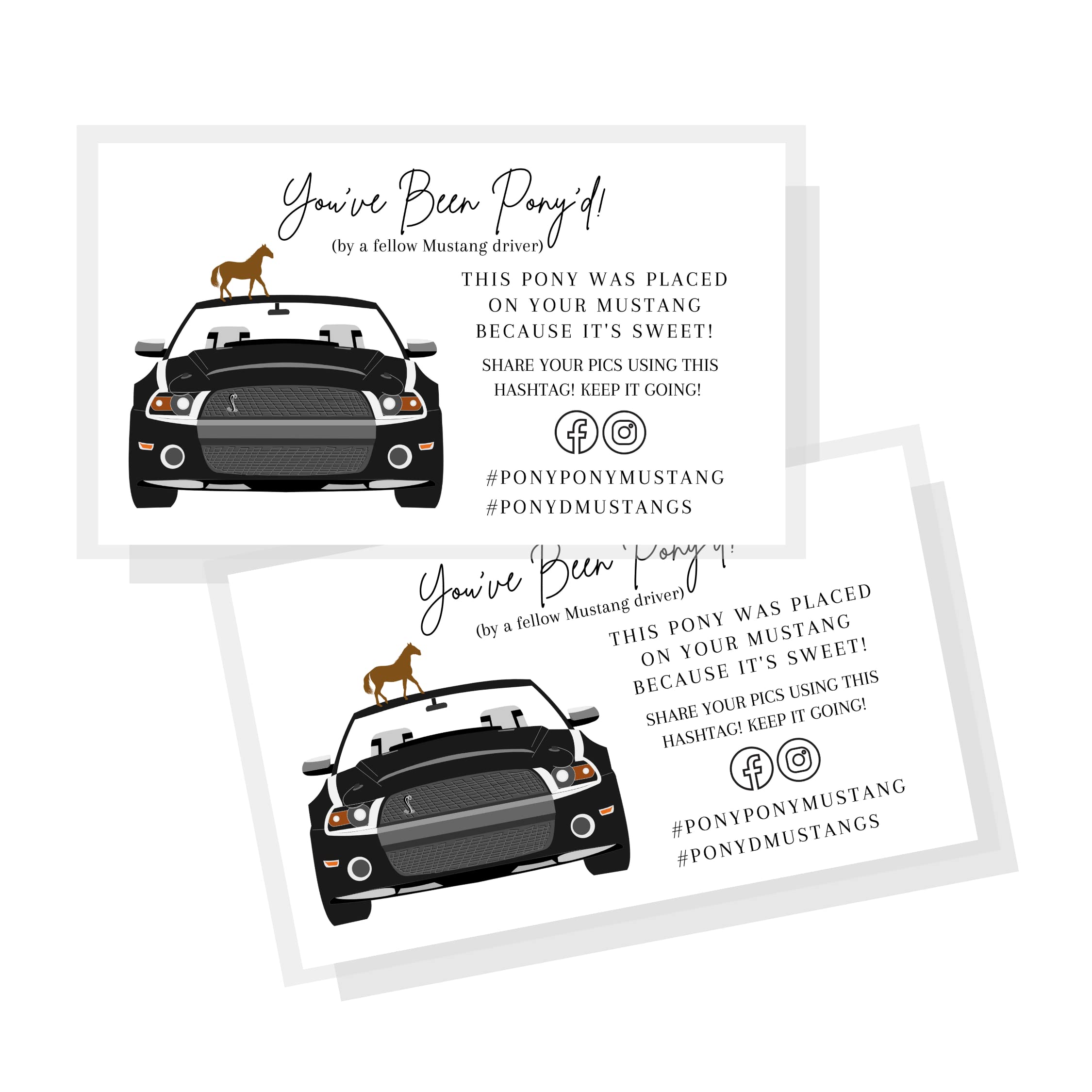 You've Been Pony'd | 50 Pack | 2 x 3.5" inches Business Sized Card ...