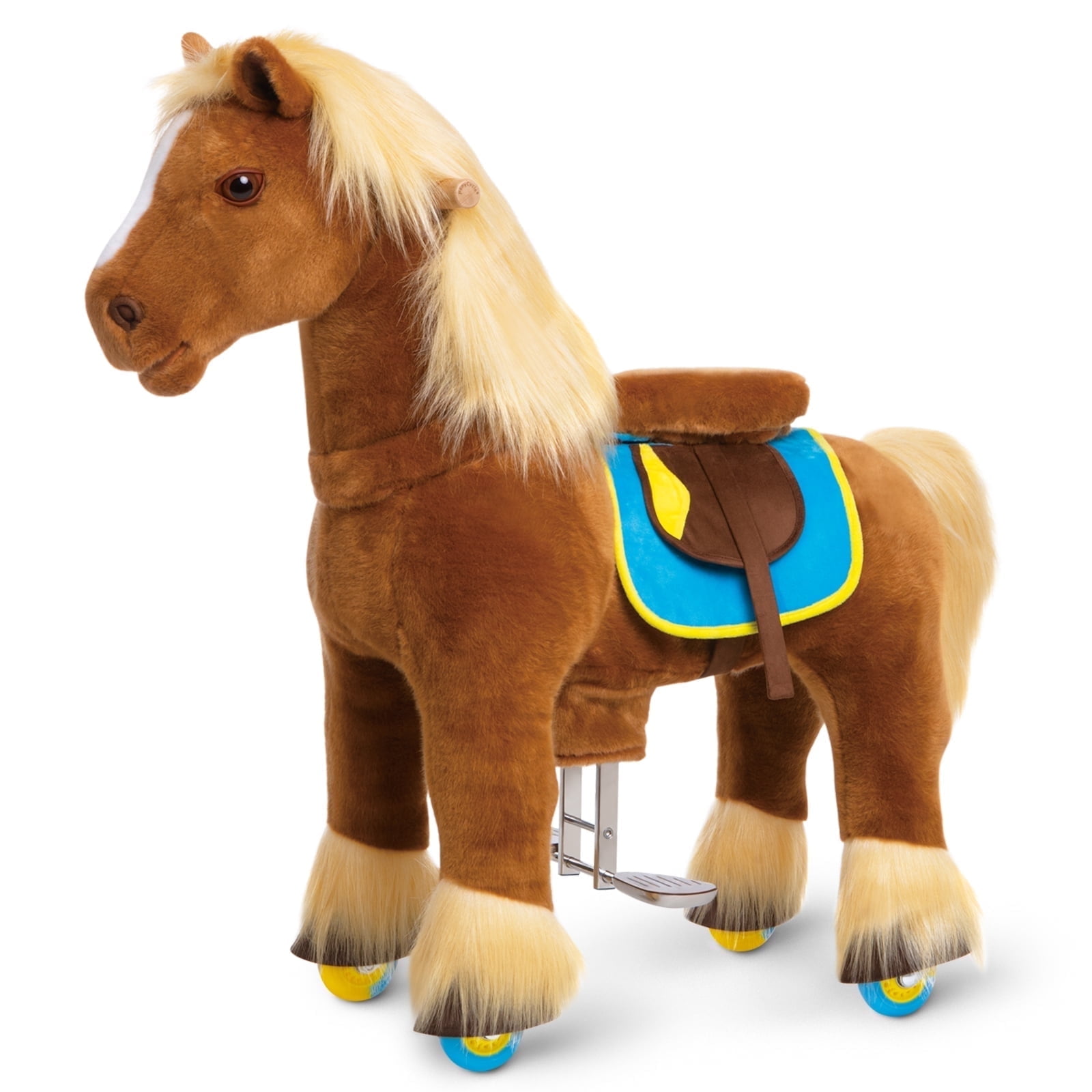 PonyCycle Official Kids Ride On Brown Horse Toy, Mechanical Walking, No ...