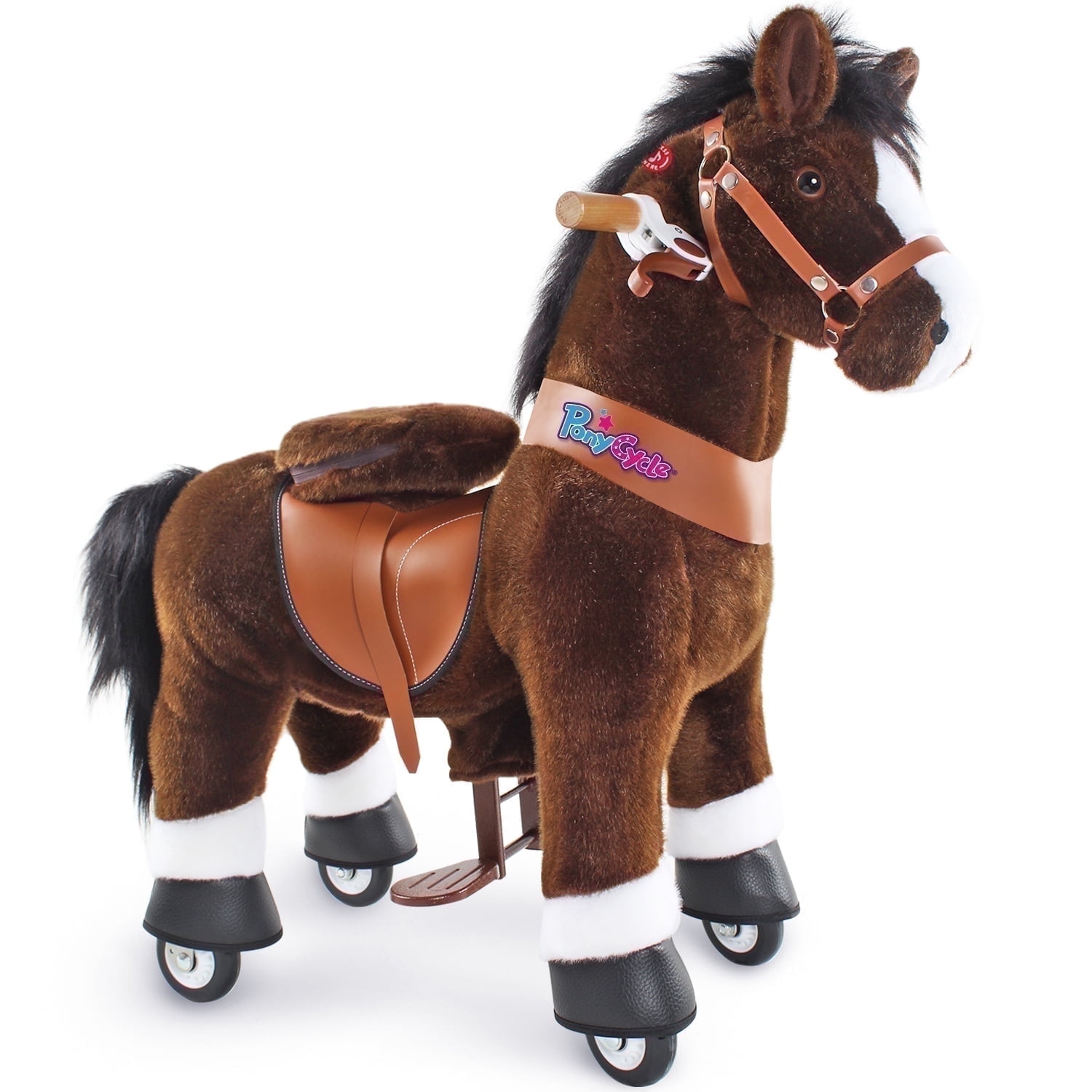 PonyCycle Toddler Rideable Horse Toy for Kids Age 3-5, Chocolate Brown ...