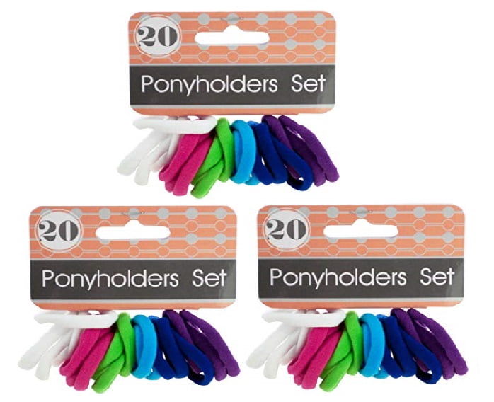 Ponyholders Colored Clasp Free Set, 20 Count, 3 Pack - Walmart.com