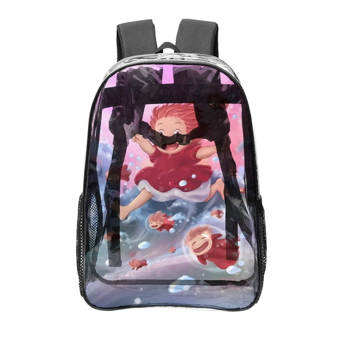 Ponyo 0n The Cliff Pattern Transparent Backpack Lightweight And ...