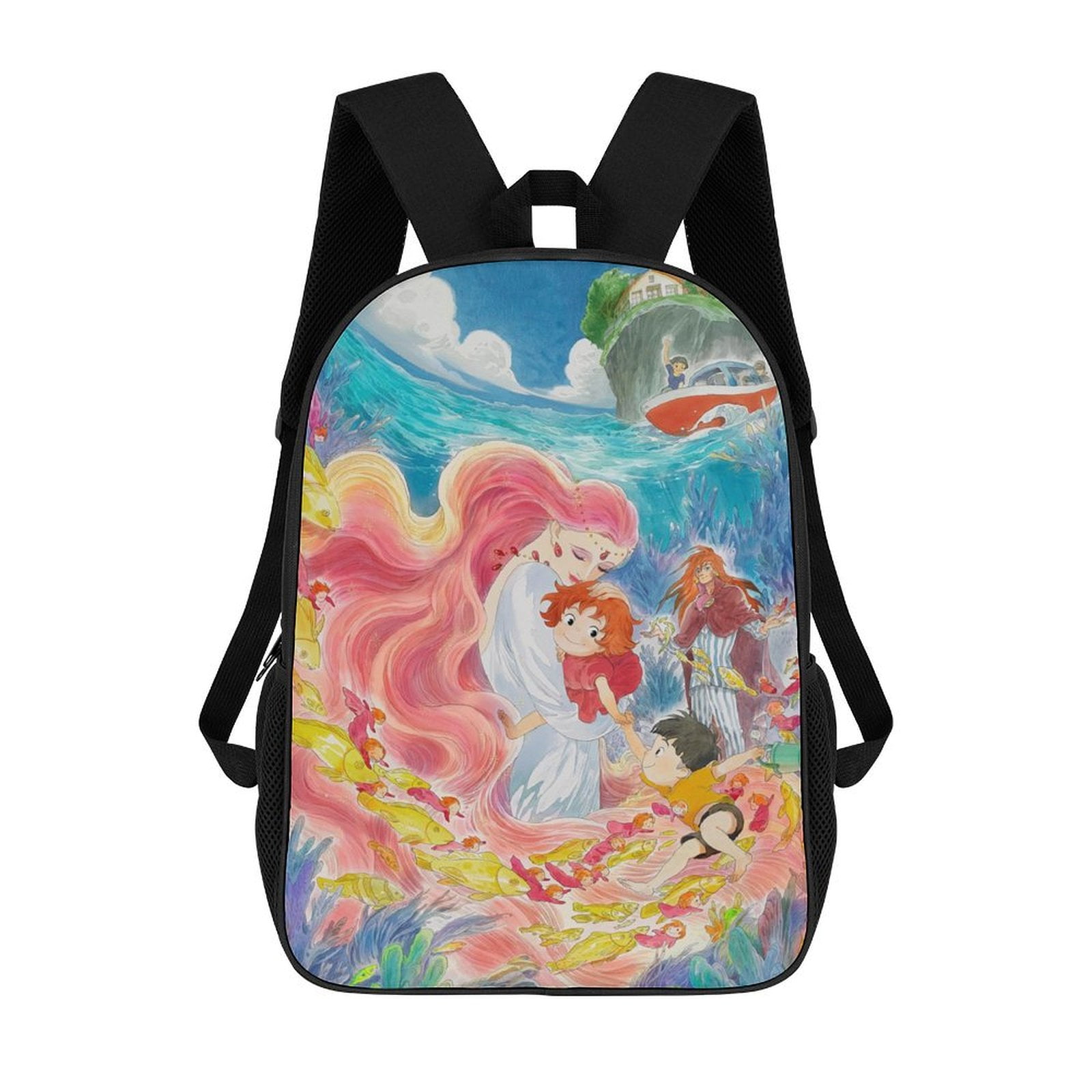 Ponyo Backpack 3D Printed School Bookbag Casual Daypack Shoulder Bag ...