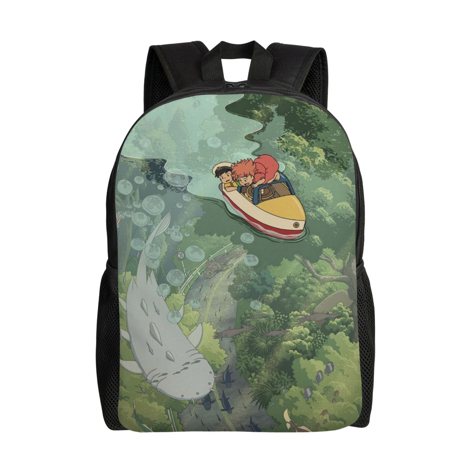 Ponyo Cartoon Boys Girls Backpacks Anime Lightweight Large Capacity ...