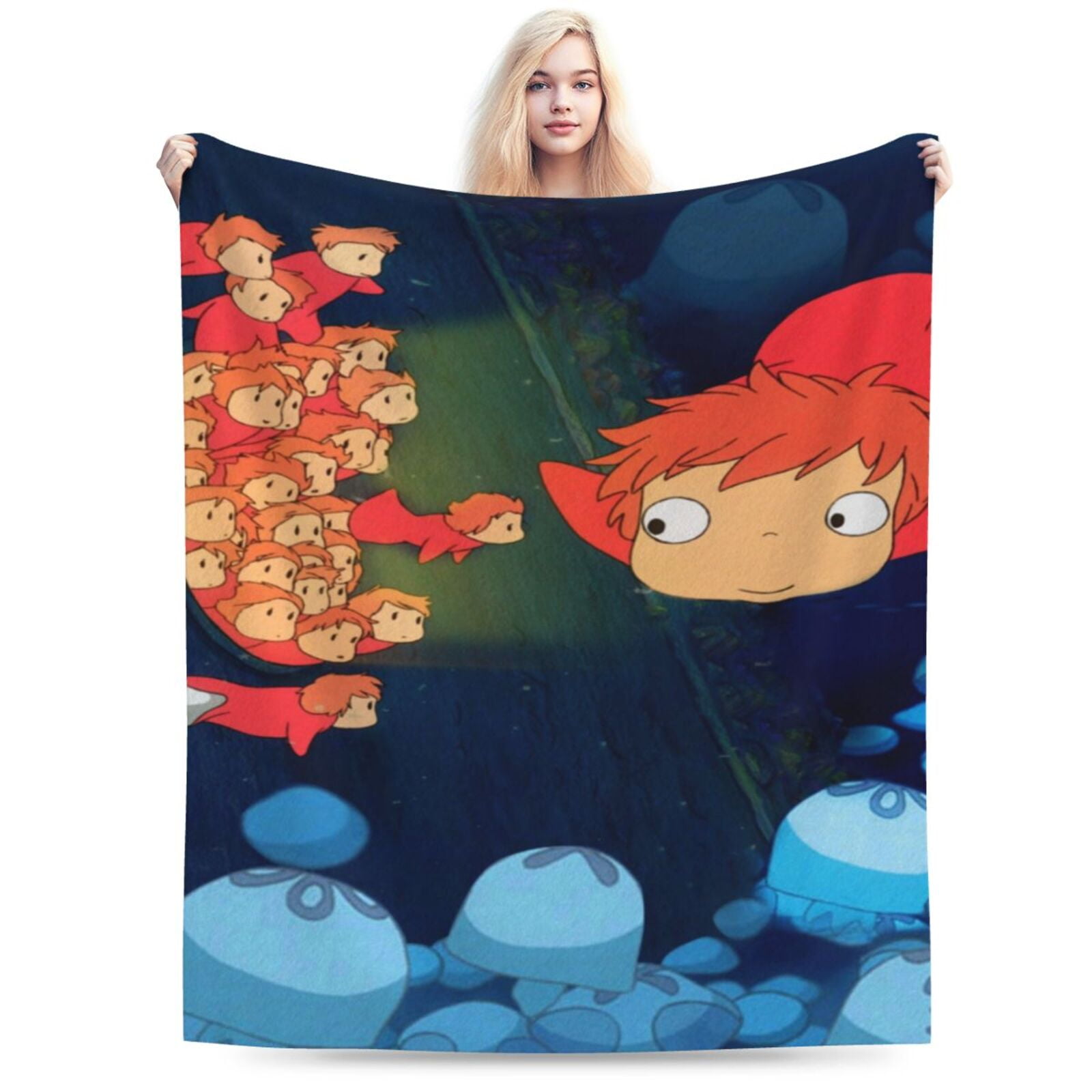 Ponyo Cartoon Fleece Blanket for Boys Girls Kids, Ultra Soft Cozy Warm ...