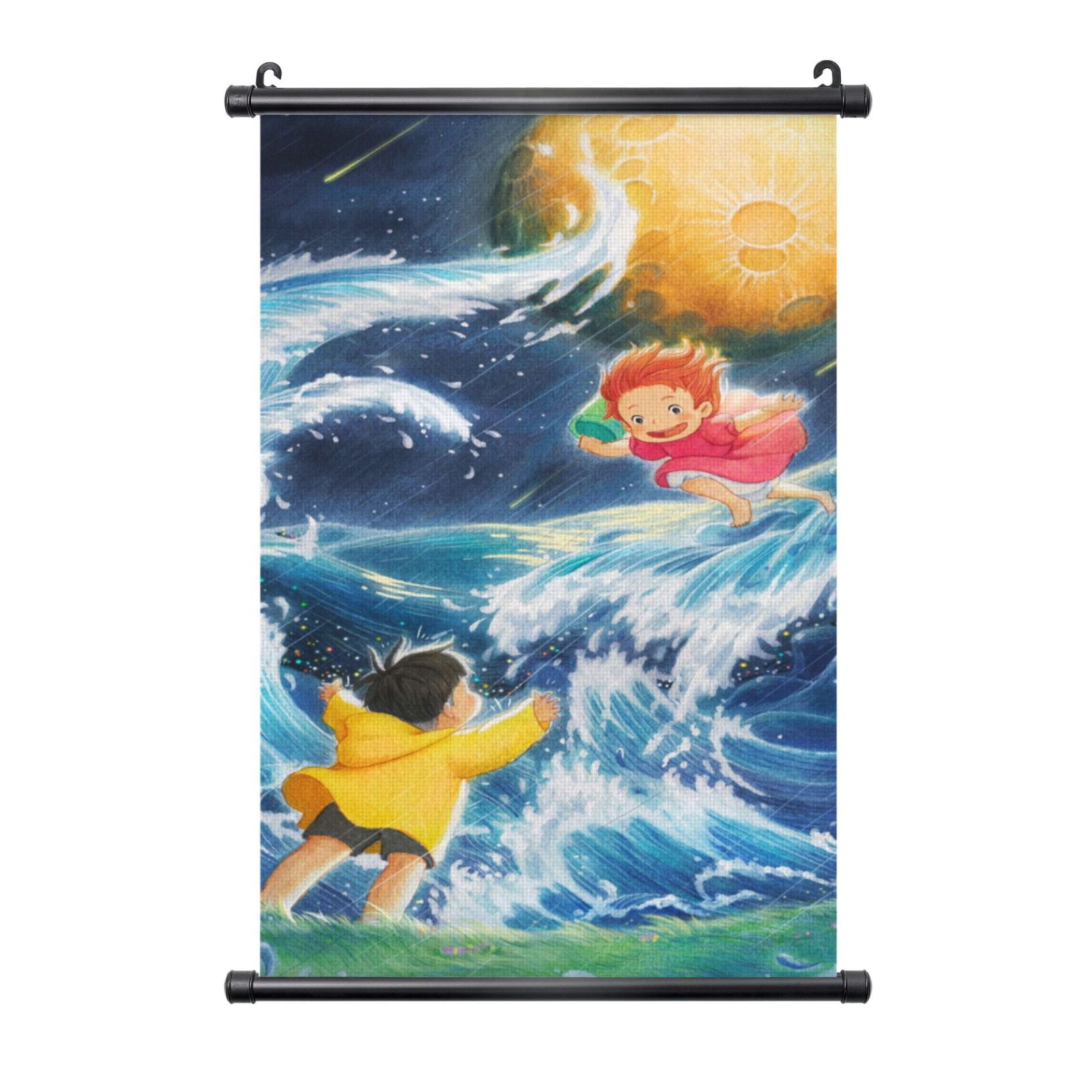 Ponyo Poster Plastic Shaft Wall Hanging Banner Artwork Canvas Wall Art ...