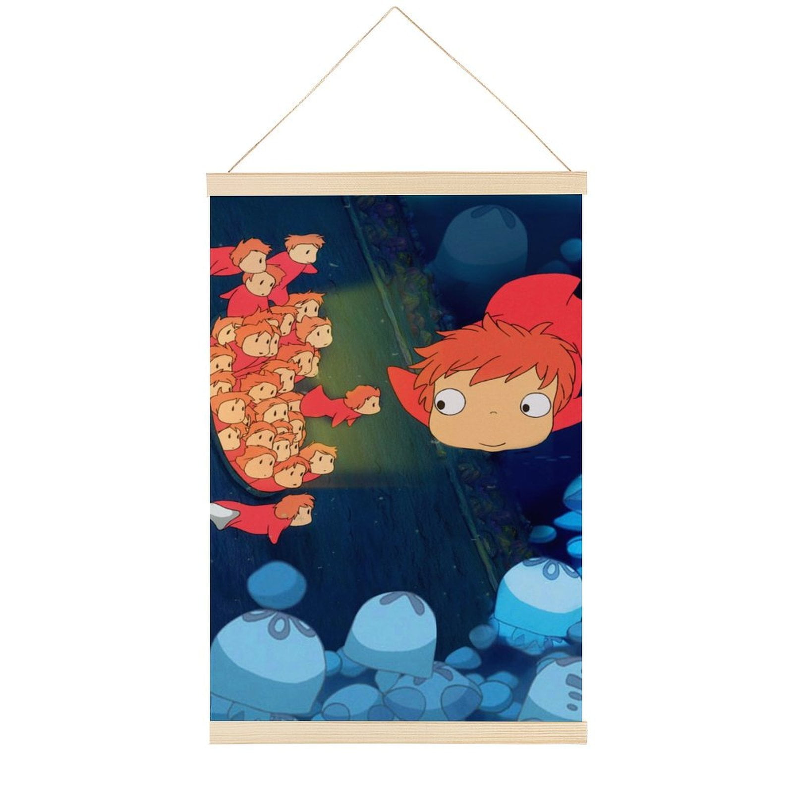 Ponyo Scroll Magnetic Poster Wall Picture Art Wood Frame Hanging Print ...